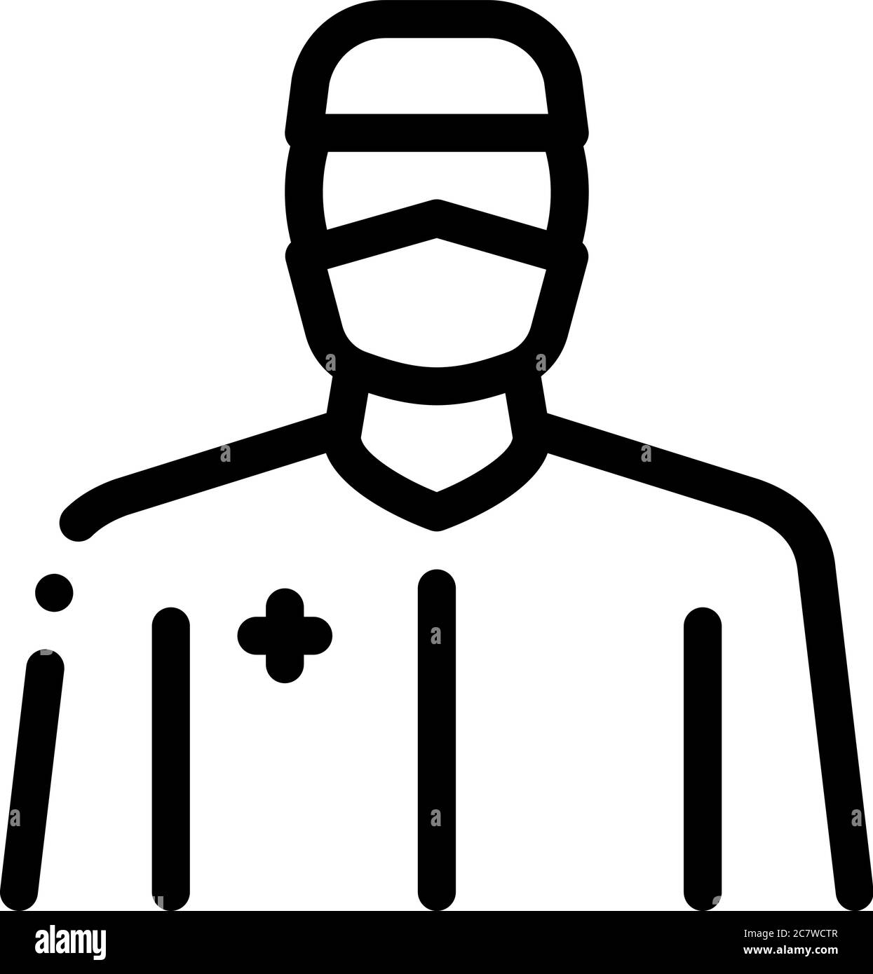 doctor profession icon vector outline illustration Stock Vector Image ...