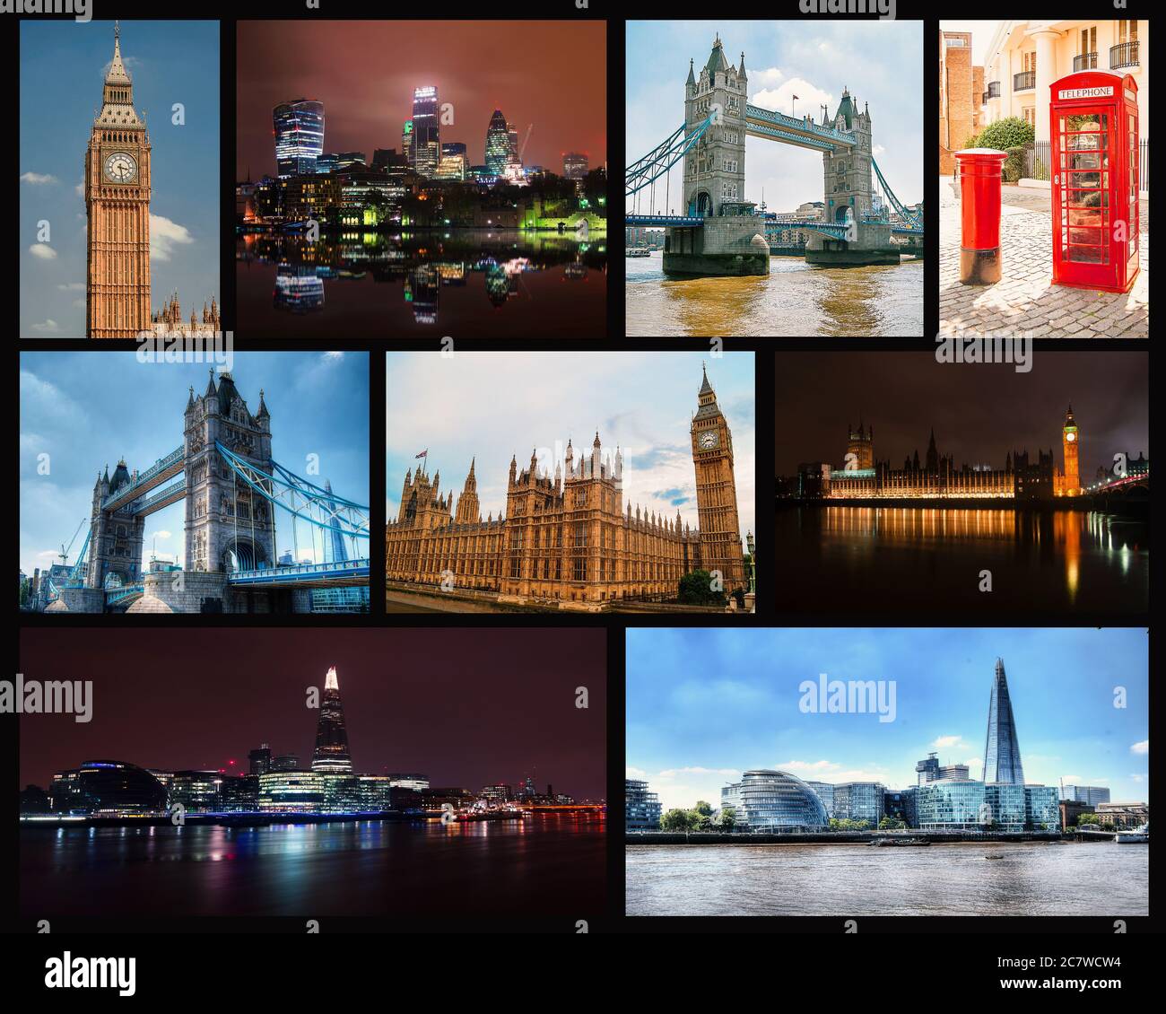 Photo collage of travel photos of London Stock Photo - Alamy