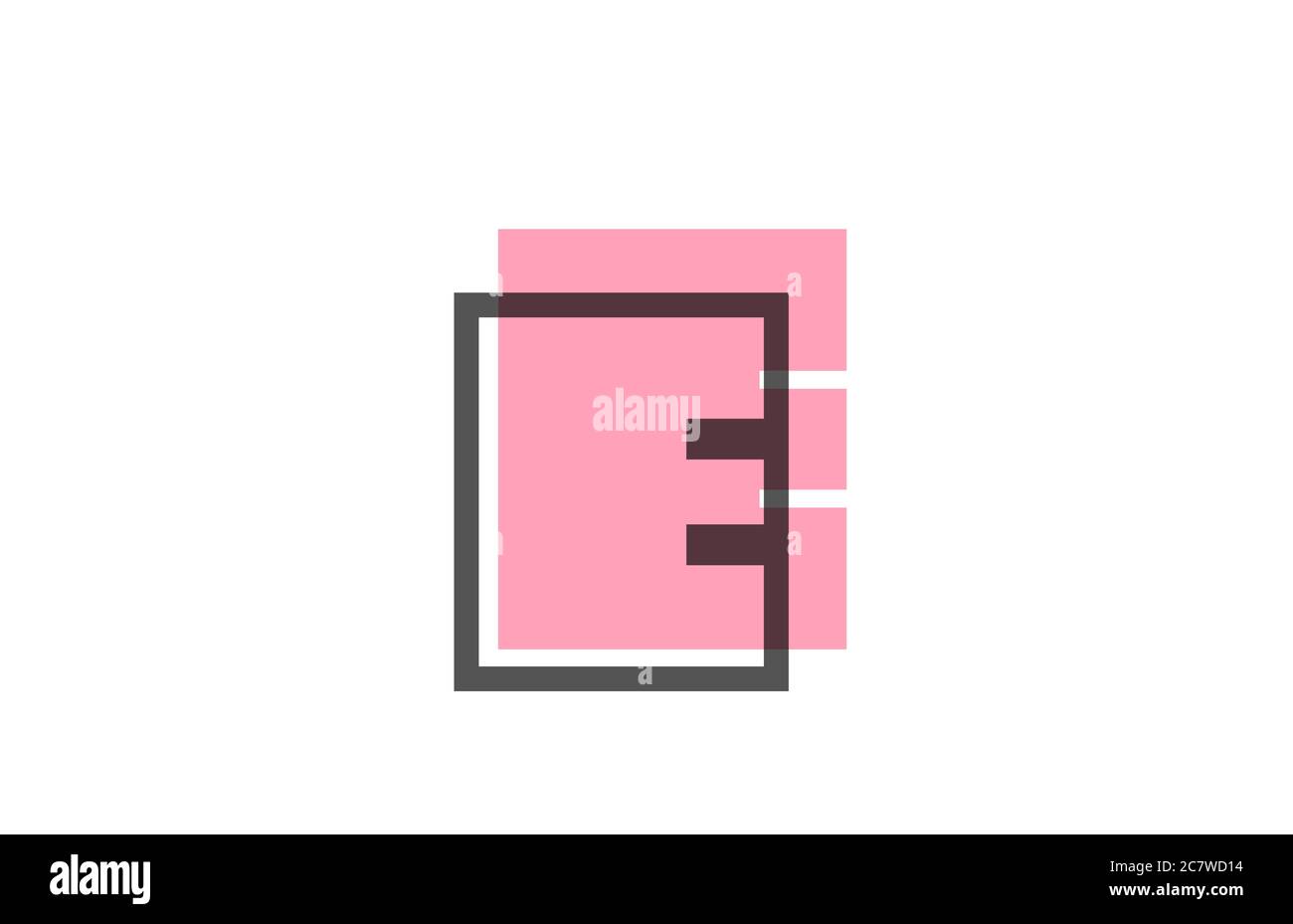 geometric E pink black line alphabet letter logo icon for company ...