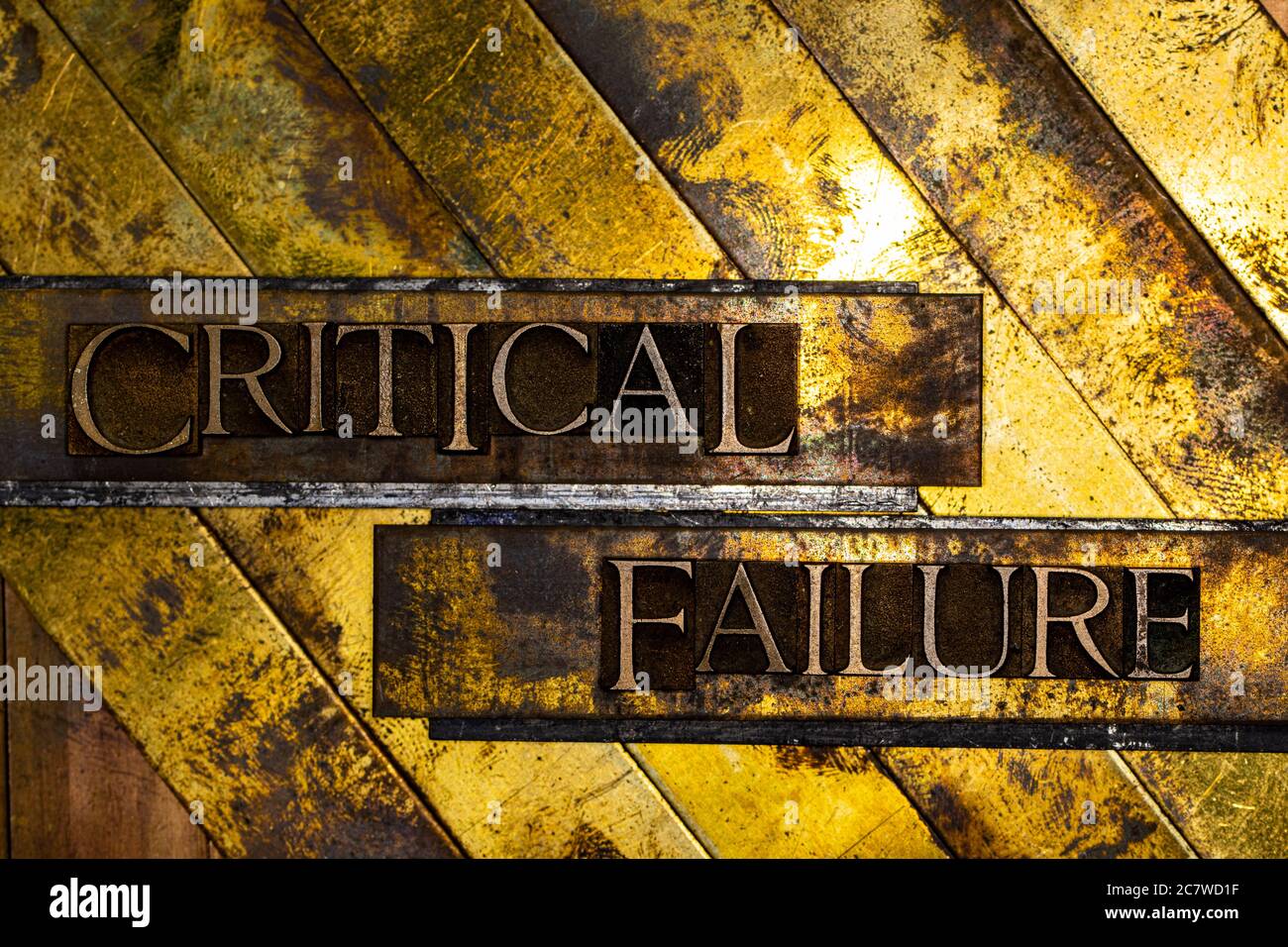 Critical Failure text formed with real authentic typeset letters on ...