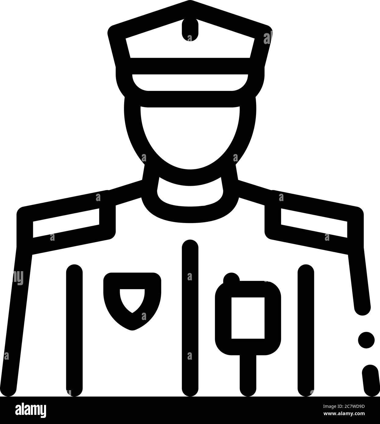 policeman profession icon vector outline illustration Stock Vector ...