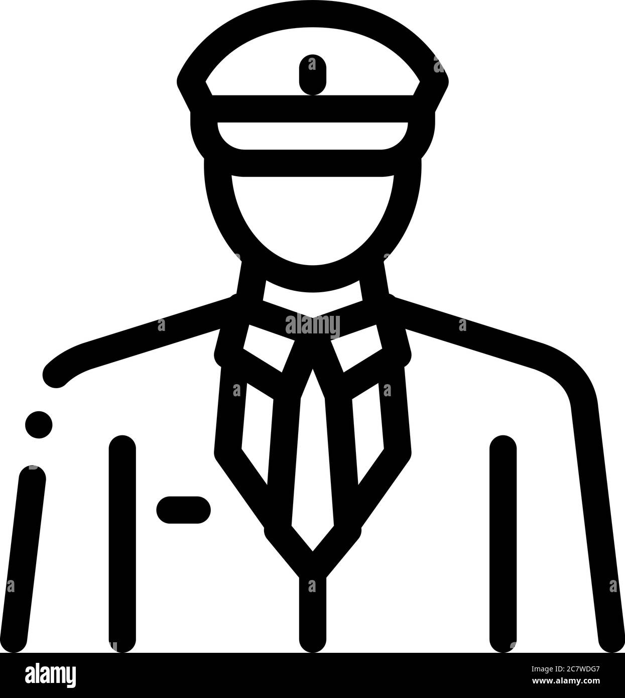 pilot profession icon vector outline illustration Stock Vector Image ...