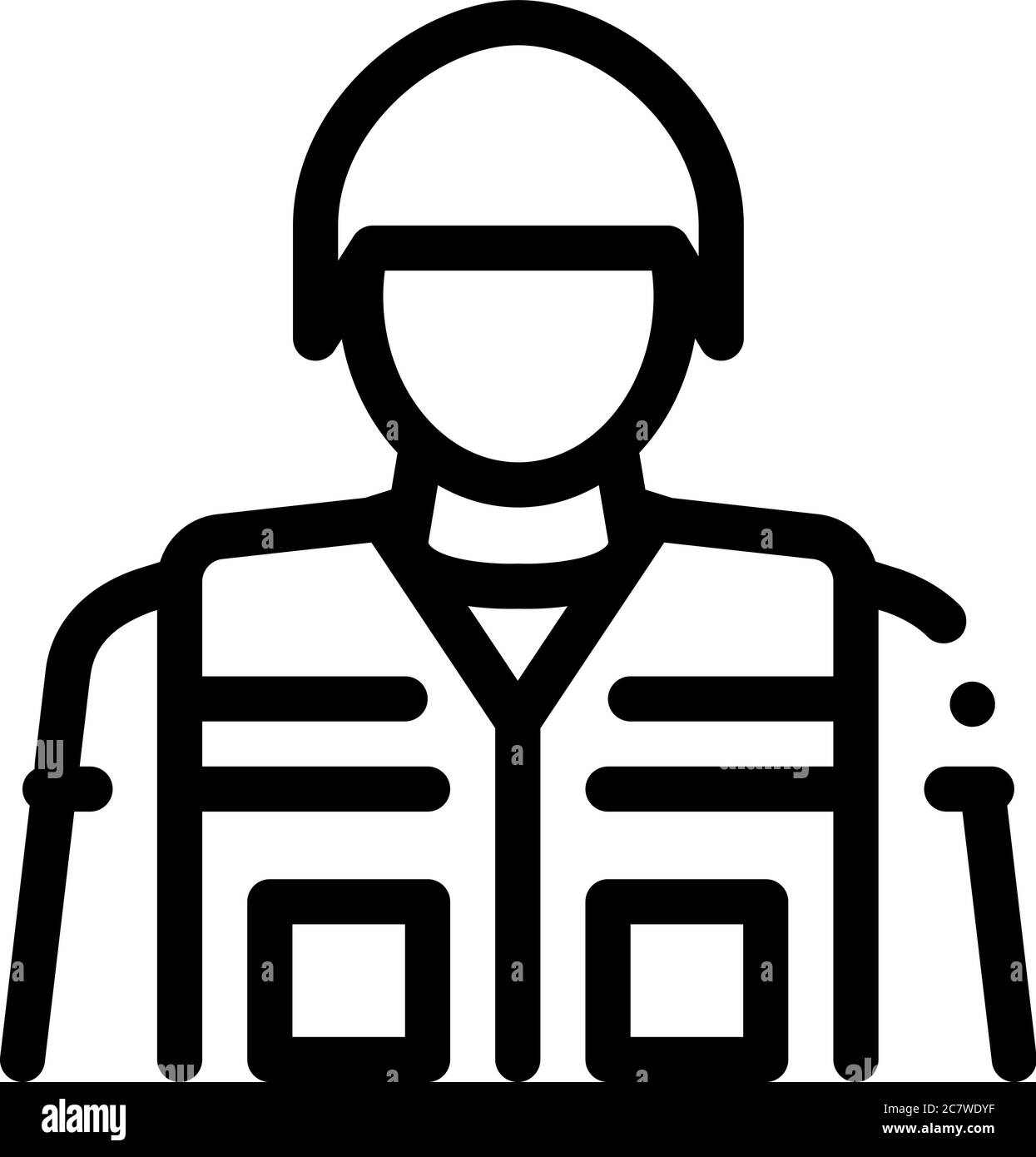 soldier profession icon vector outline illustration Stock Vector Image ...