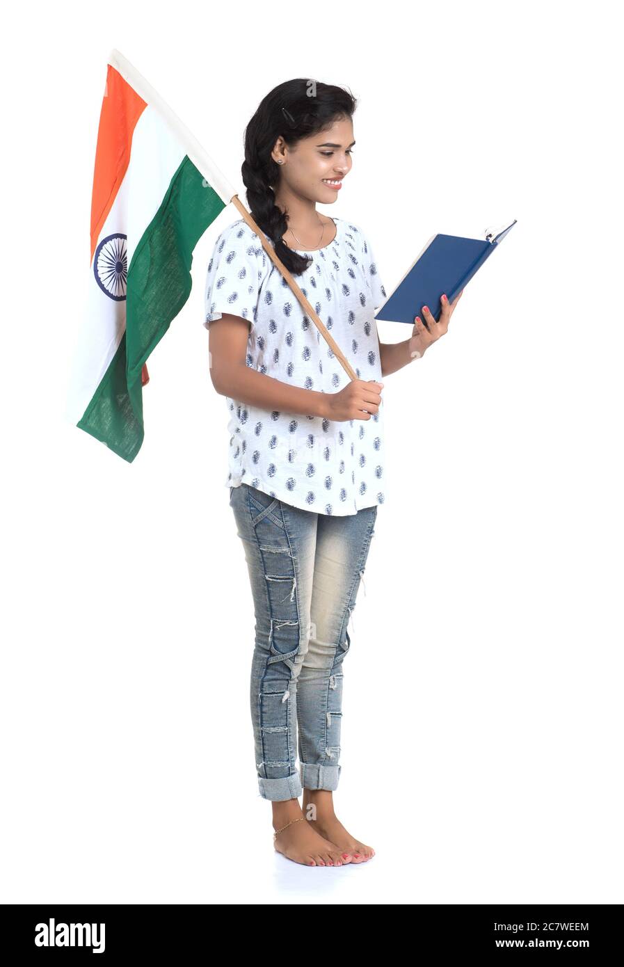 Beautiful country girl reading Cut Out Stock Images & Pictures - Alamy