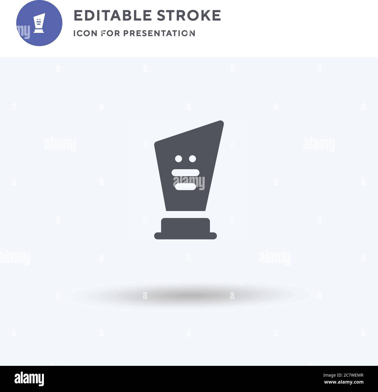 Trophy icon vector, filled flat sign, solid pictogram isolated on white ...