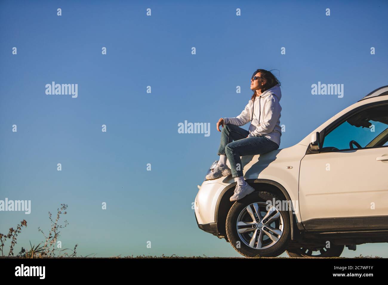 Driving car sunset near beautiful hi-res stock photography and images ...