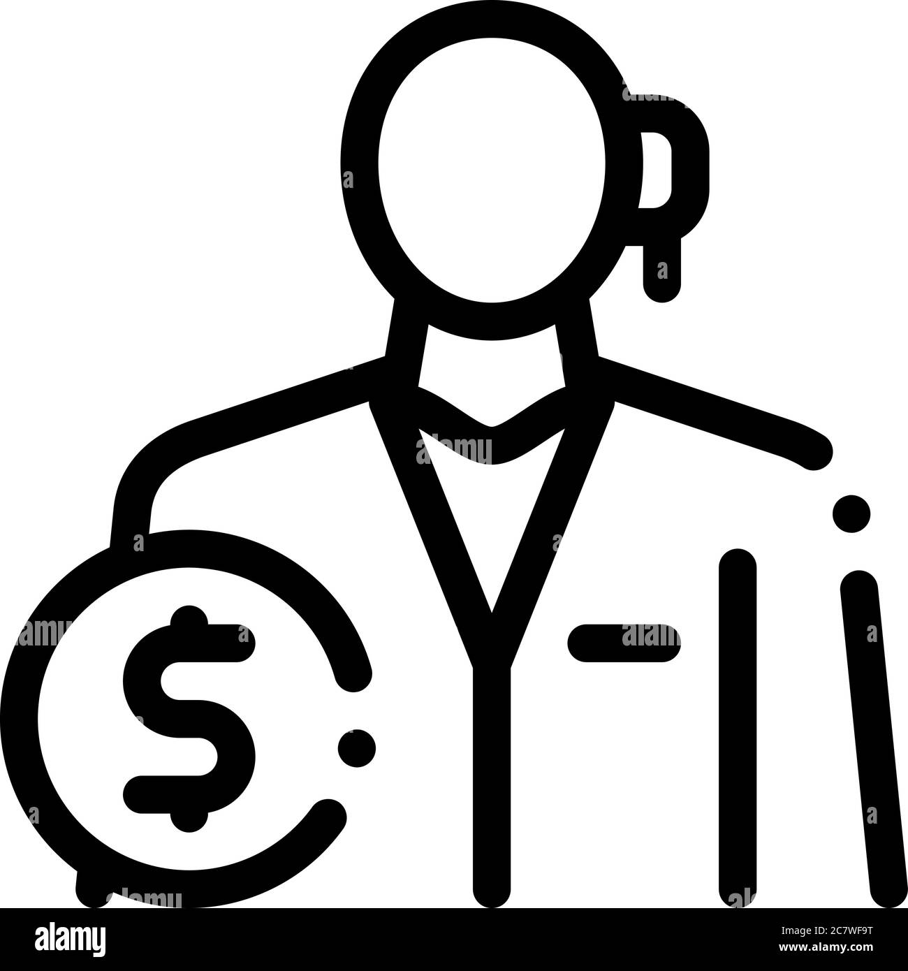 accountant profession icon vector outline illustration Stock Vector ...