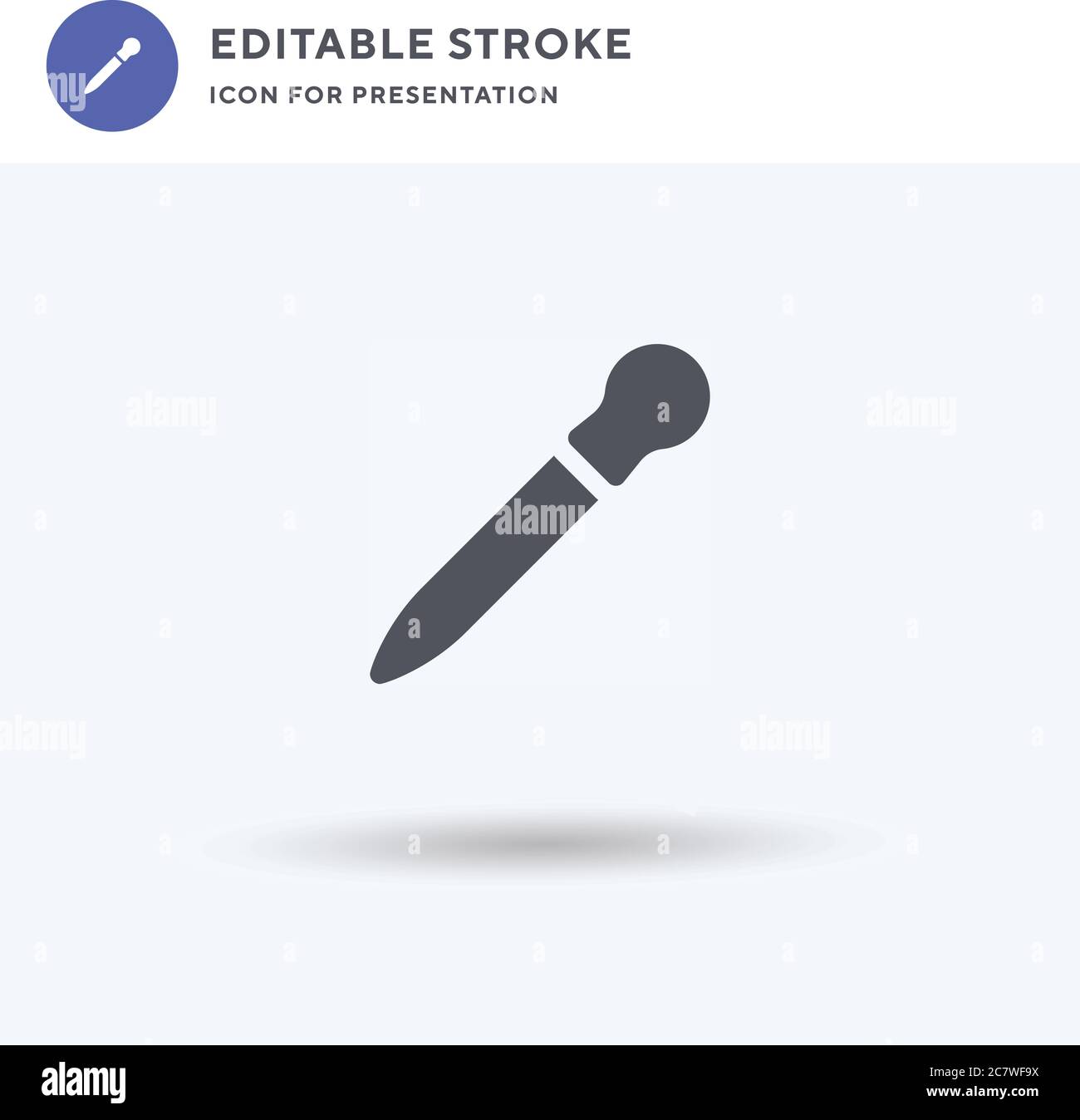 Pipette icon vector, filled flat sign, solid pictogram isolated on ...