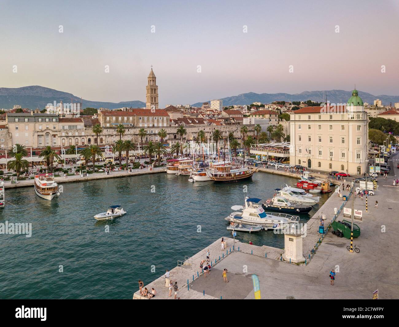 Split, Croatia - August 15 2019: A summer cityscape picture, with ...