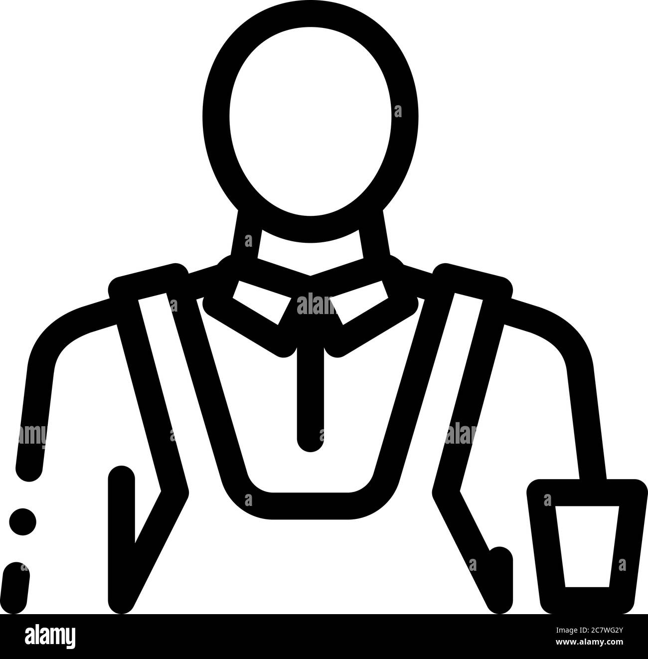 barista profession icon vector outline illustration Stock Vector Image ...