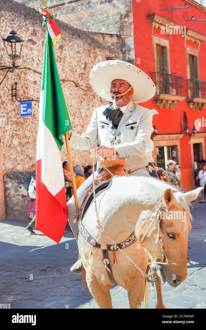 Mexican Cowboys ride their horses in a parade to celebrate the 251st ...