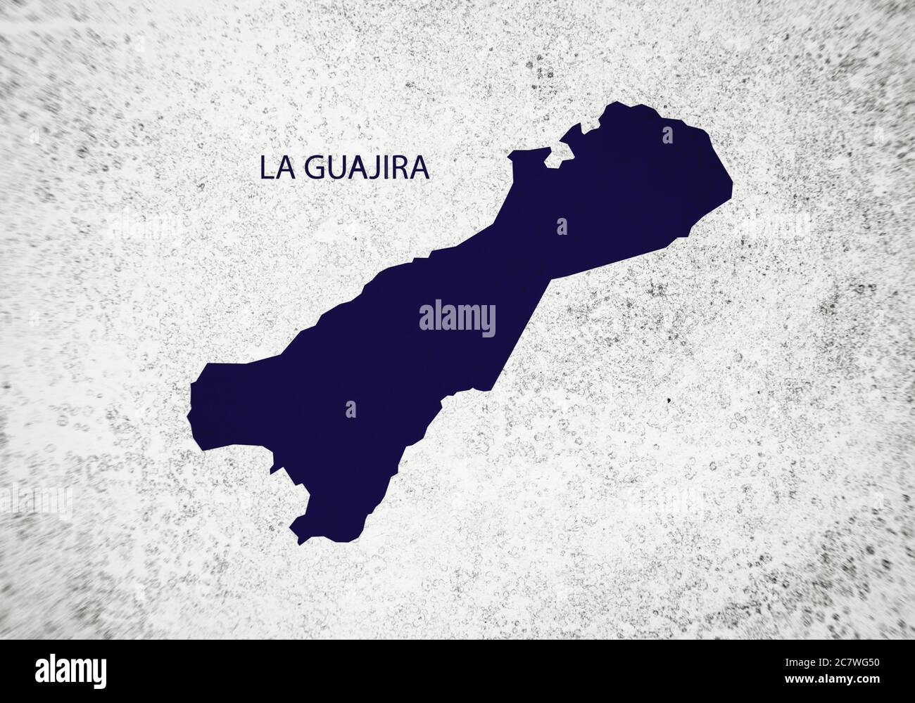 Map of La Guajira Department, Colombia, on a concrete background, 3D ...