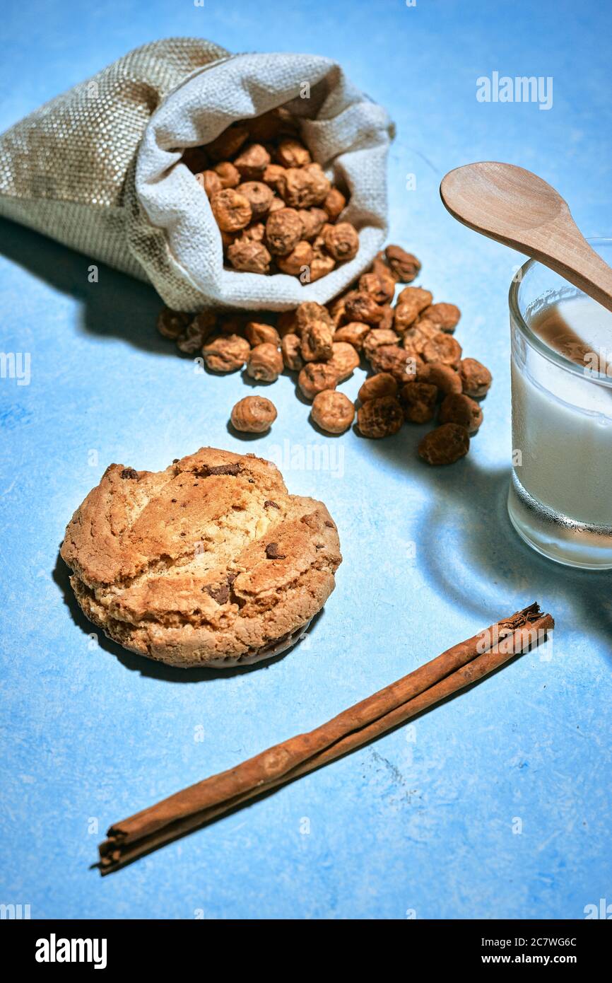 Typical spanish drink based on water, sugar and tuber called chufa ...