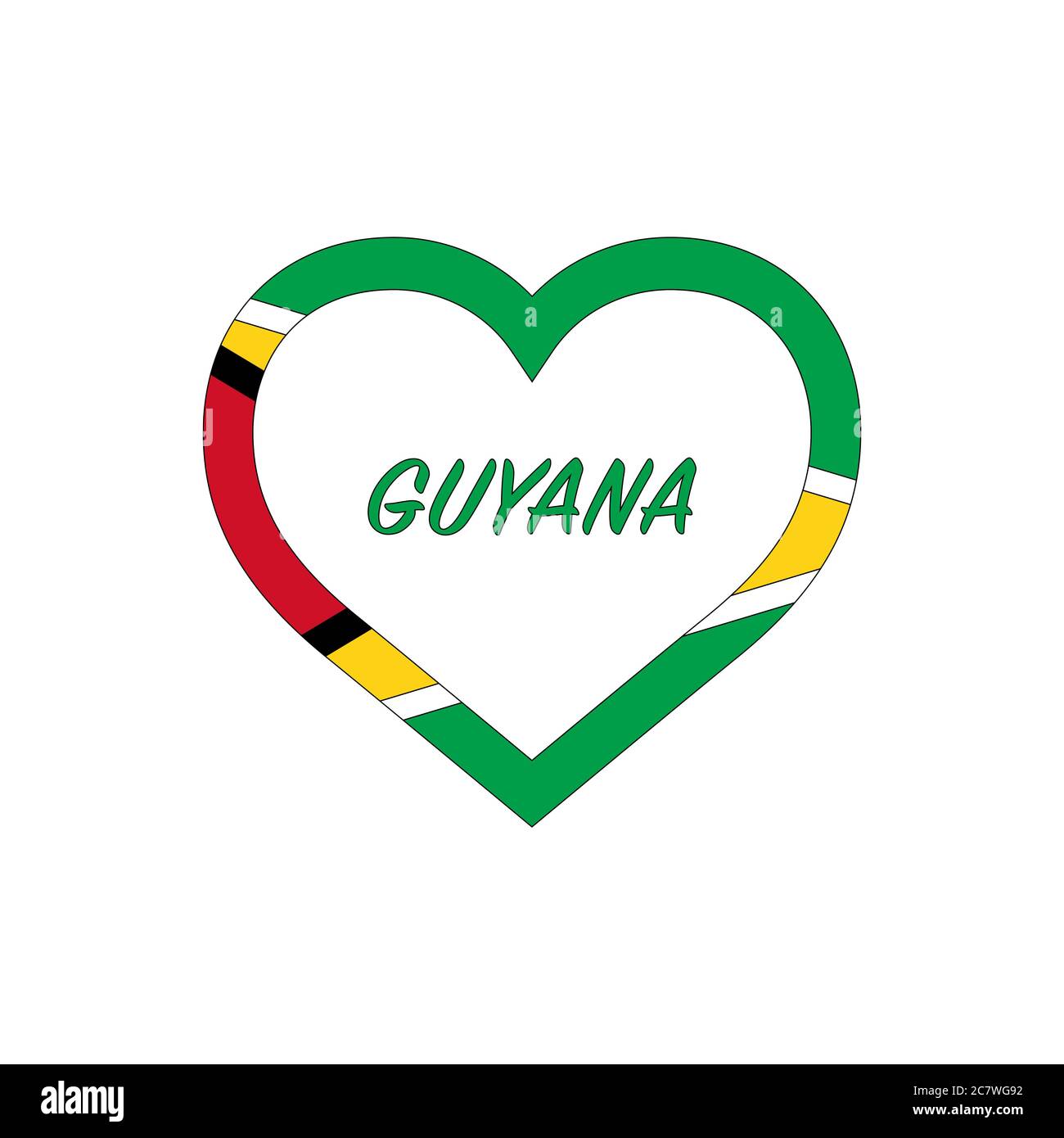 Guyana flag in heart. I love my country. sign. Stock vector illustration isolated on white ...
