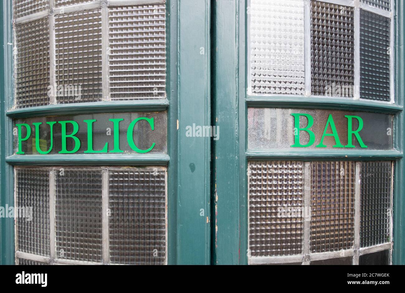 Public Bar signage on the entrance to The Hand and Shears public house ...