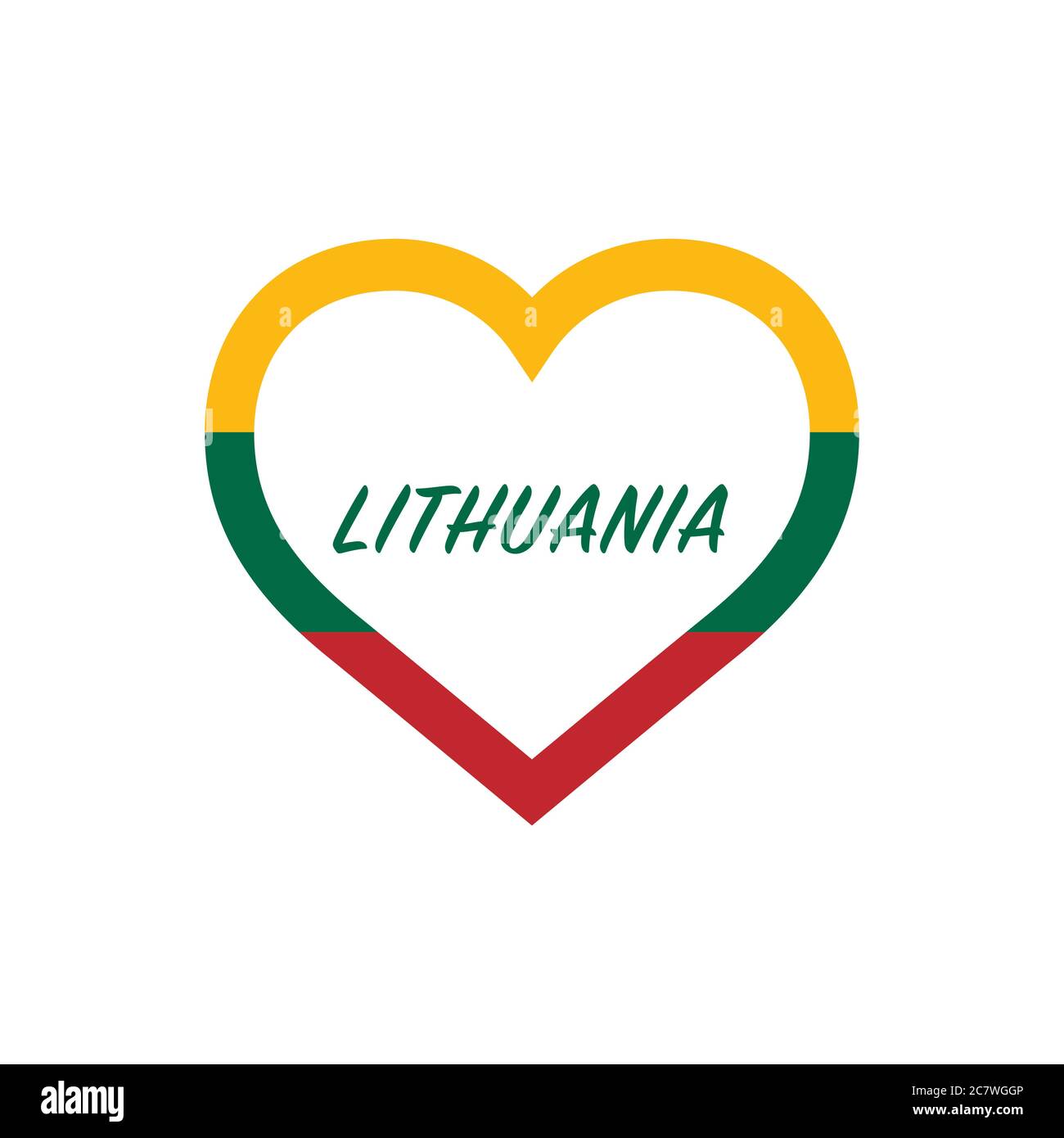 Lithuania flag in heart. I love my country. sign. Stock vector ...