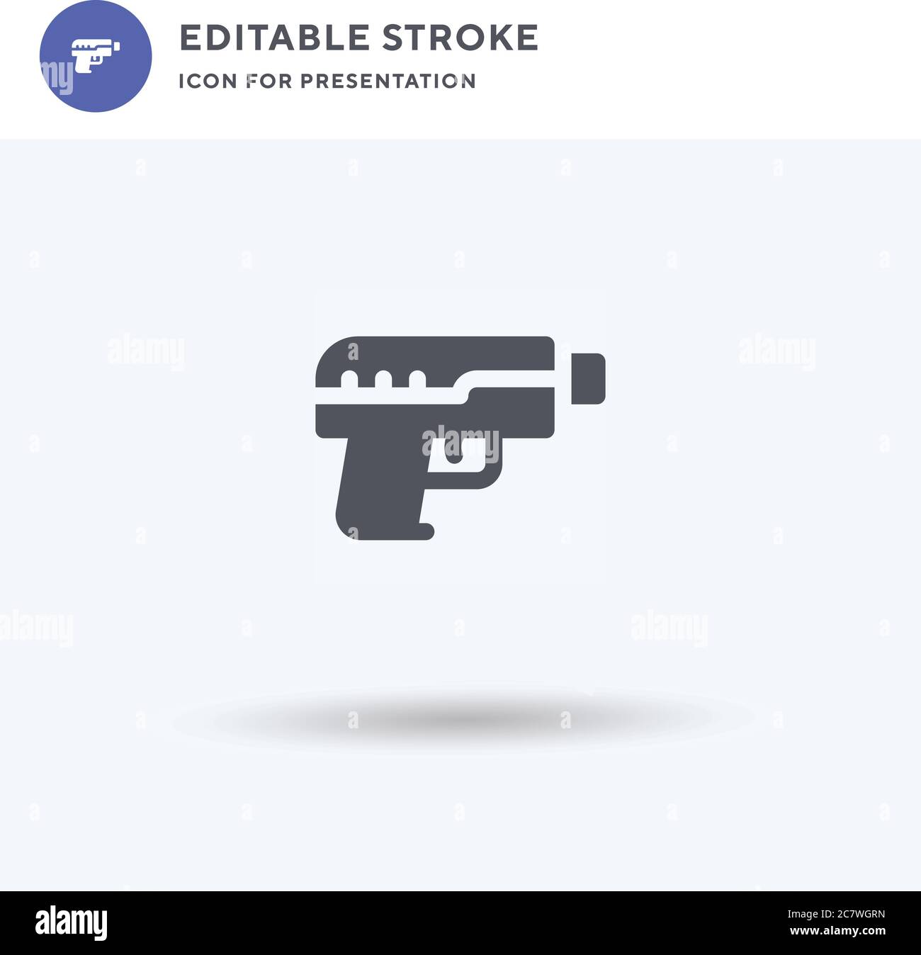 Hand Gun icon vector, filled flat sign, solid pictogram isolated on ...