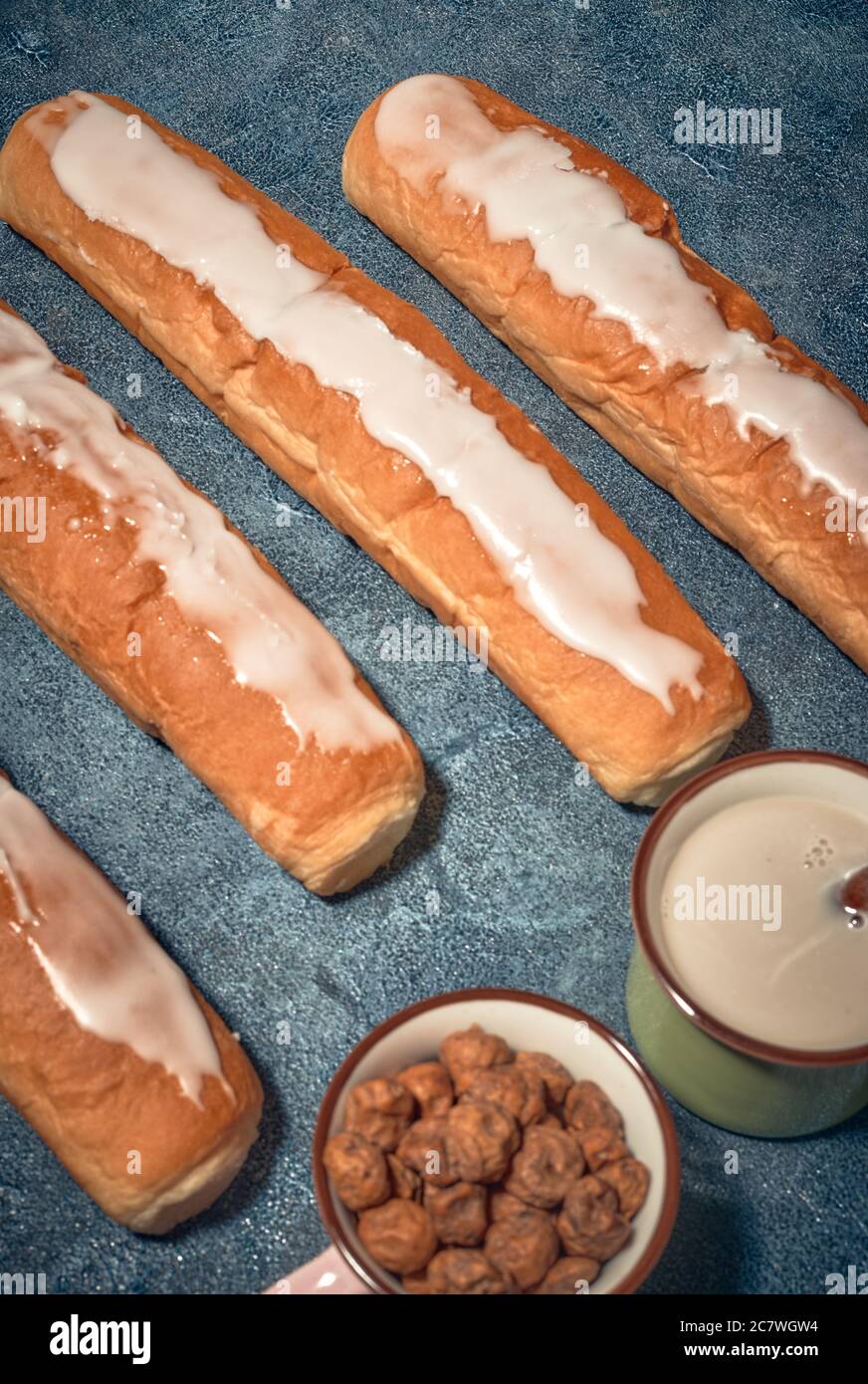 Typical spanish drink based on water, sugar and tuber called chufa ...