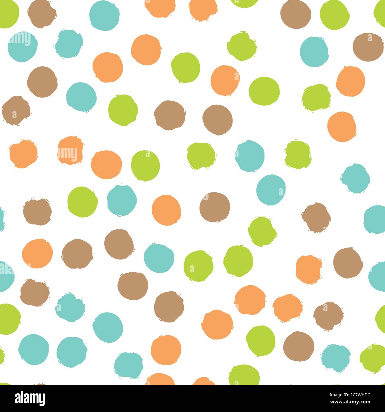 Scattered colorful brush dots. Seamless background pattern. Abstract ...