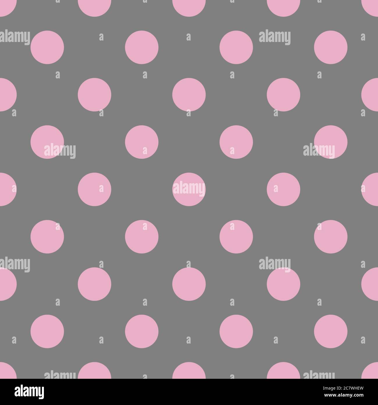 Seamless polka dot pattern. Pink dots on grey background. Vector ...