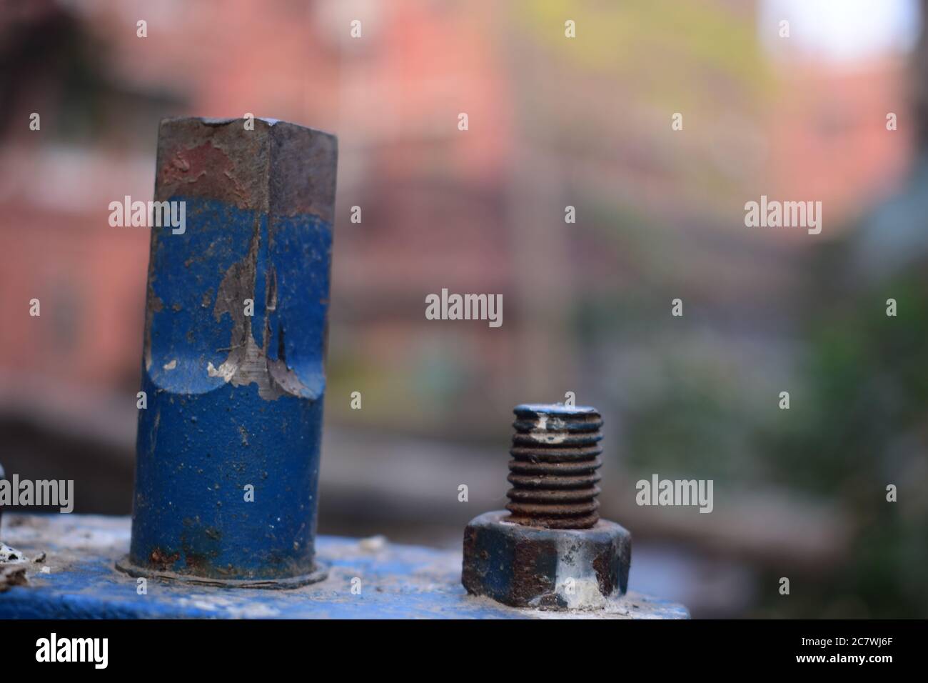 Closeup shot of a nut and bolt of a water pumping station Stock Photo ...
