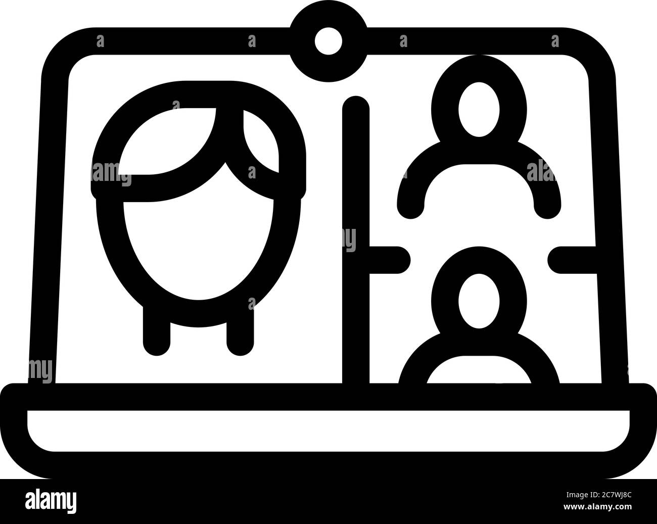 video conference icon vector outline illustration Stock Vector Image ...
