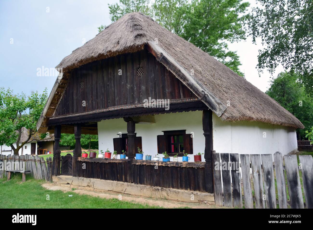 Traditional house, Szenna Skanzen, Open Air Museum, Szenna, Somogy ...