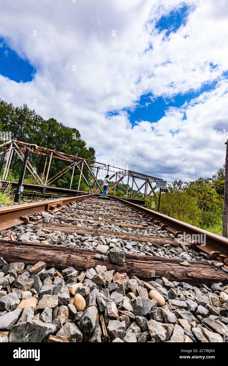 An old Railroad Swing Bridge along the route between Portland and ...