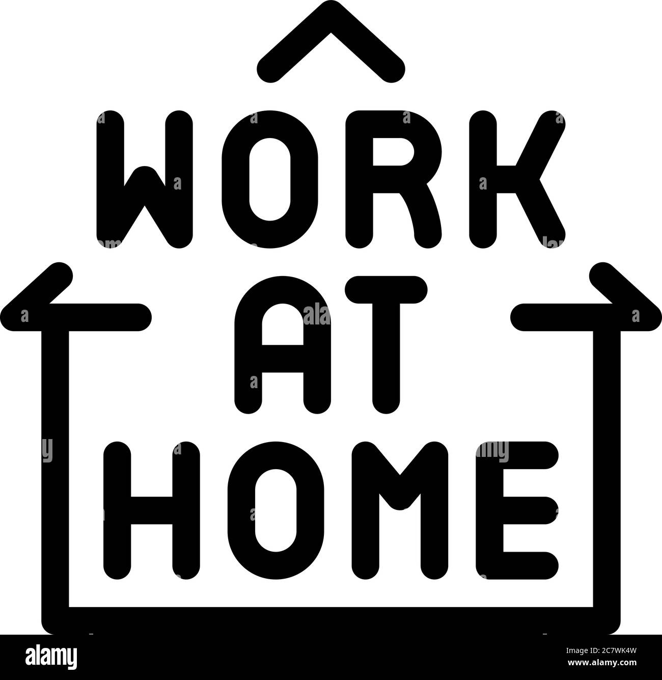 work at home icon vector outline illustration Stock Vector Image & Art ...