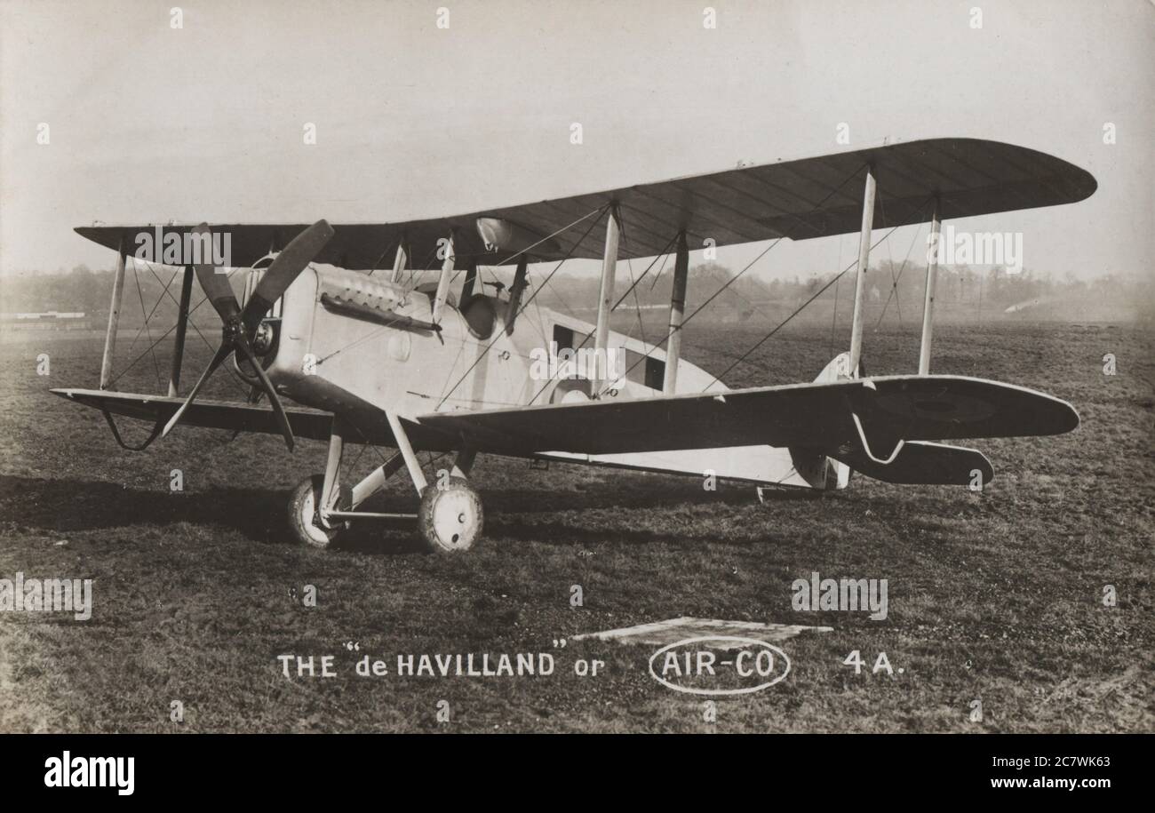 The de Havilland / AIRCO DH.4A three seater tractor biplane designed ...