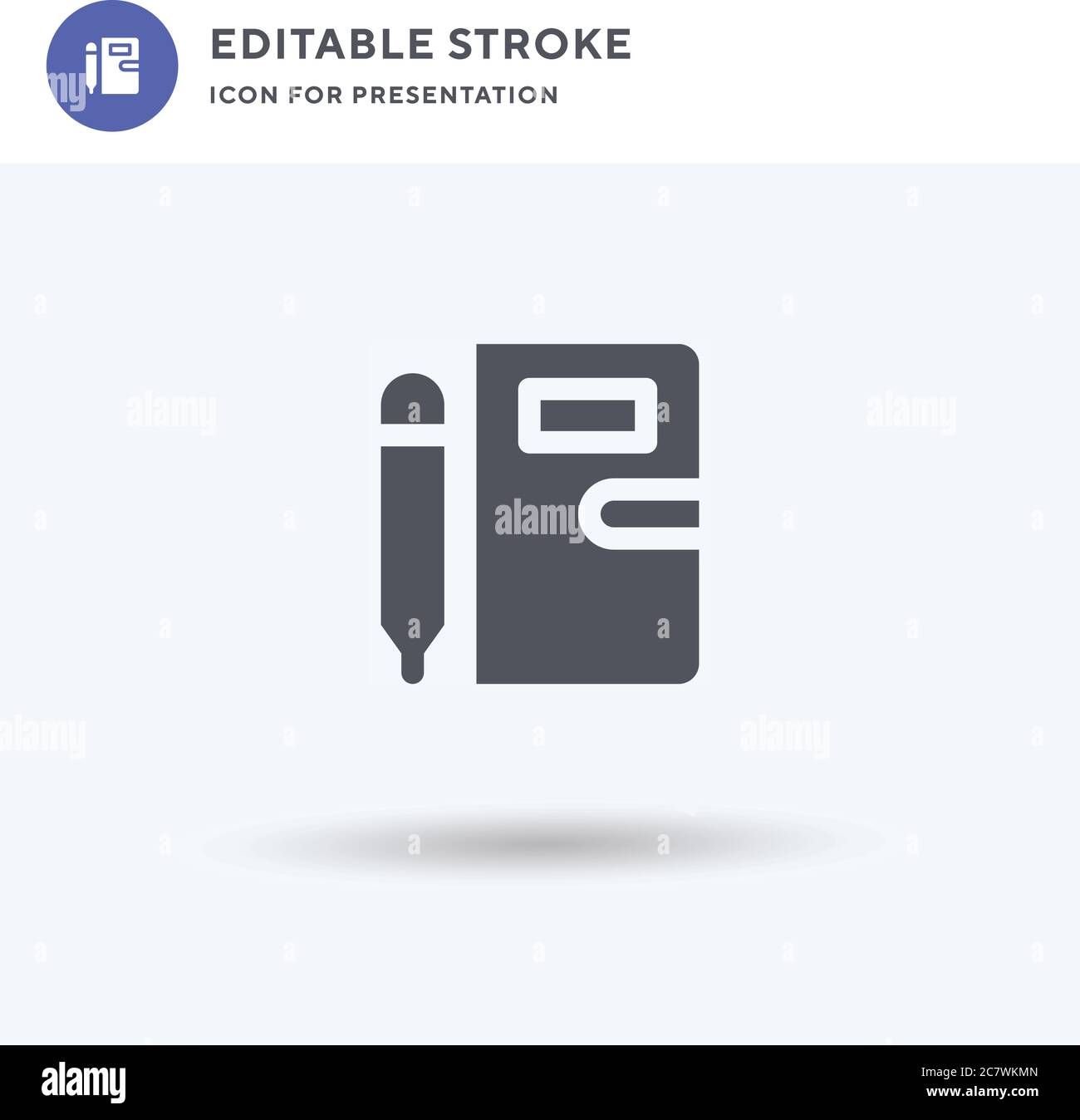 Agenda icon vector, filled flat sign, solid pictogram isolated on white ...