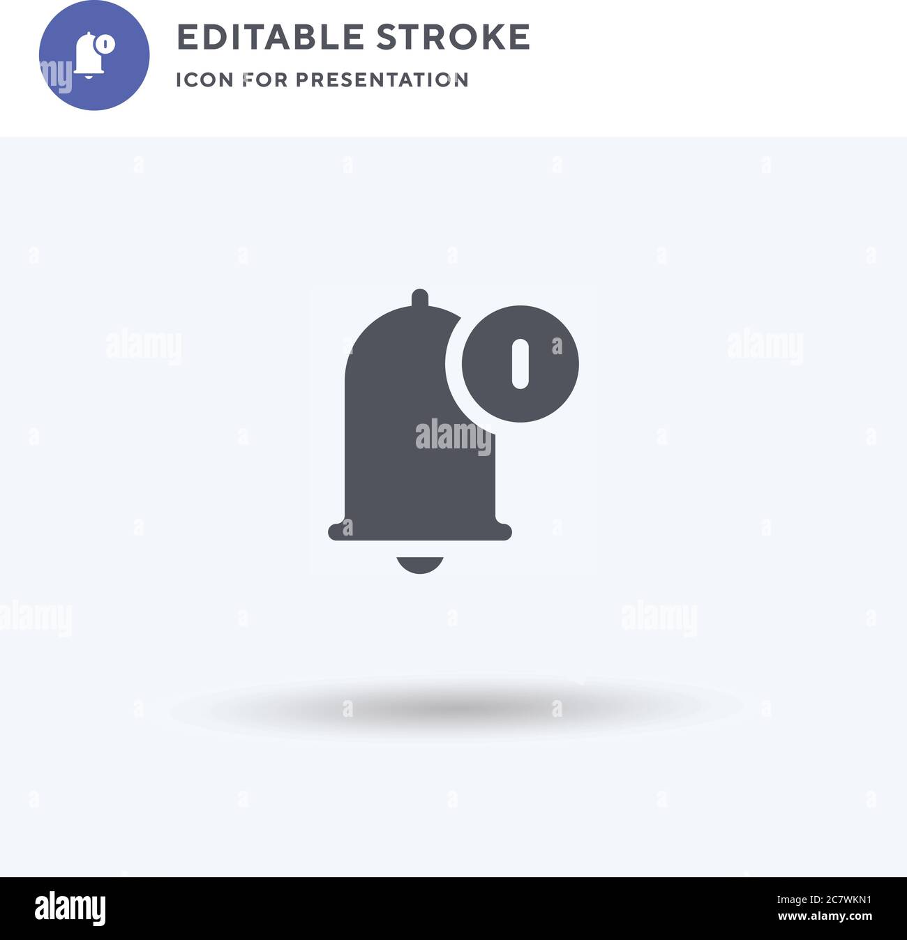 Notification icon vector, filled flat sign, solid pictogram isolated on ...