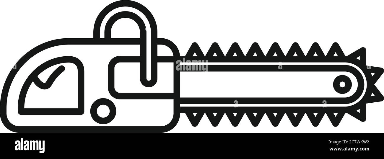 Building chainsaw icon. Outline building chainsaw vector icon for web ...