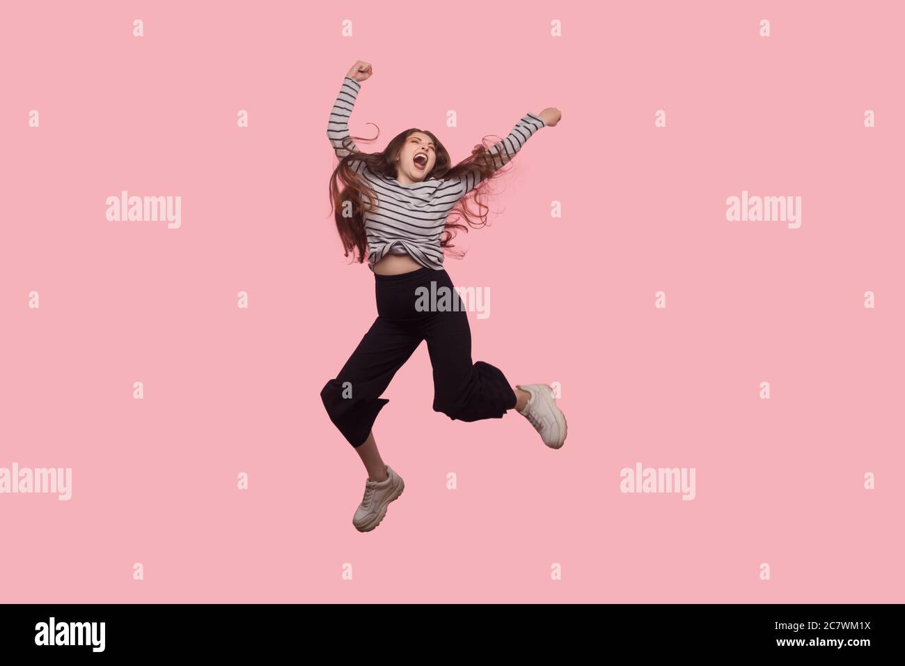 Life energy, triumphal victory. Portrait of enthusiastic, extremely ...