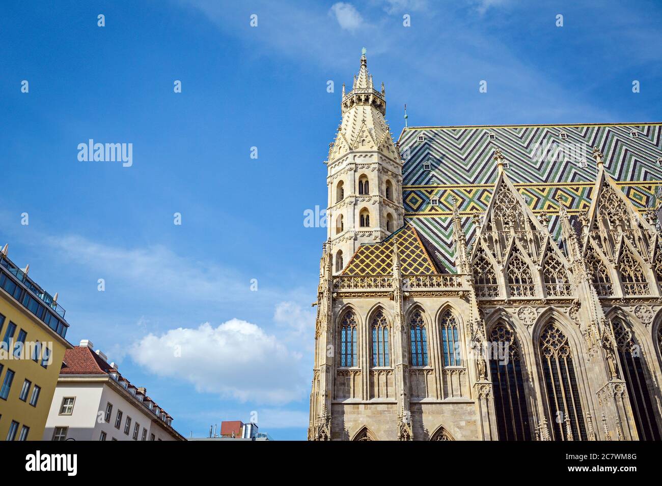 Detail of famous St. Stephen's Cathedral at Stephansplatz in Vienna ...