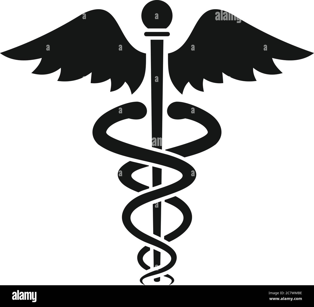 Snakes wings stick icon. Simple illustration of snakes wings stick ...