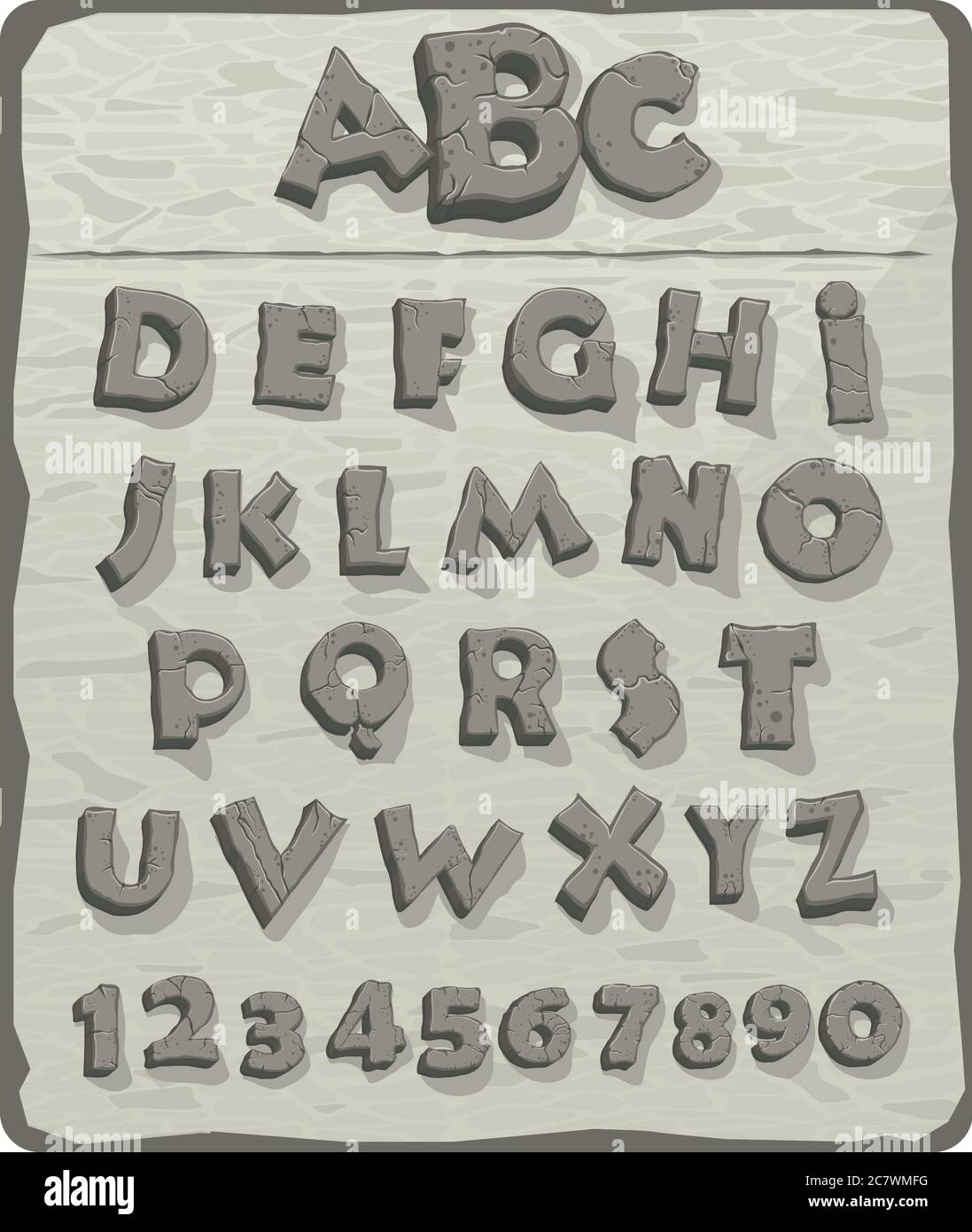 Alphabet, letters from granite stone Stock Vector Image & Art - Alamy