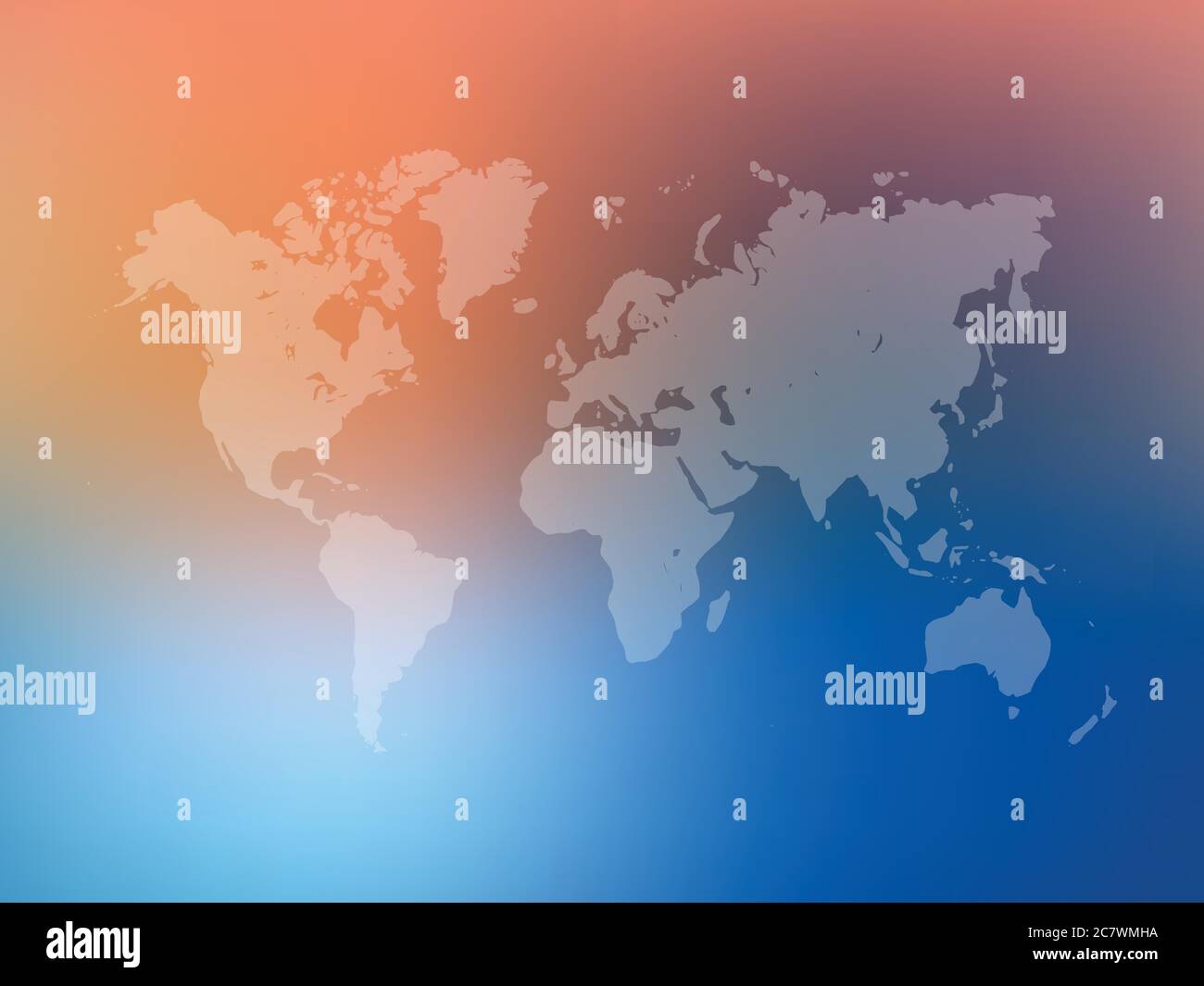 Partly transparent World map silhouette on pink gradient mesh ...