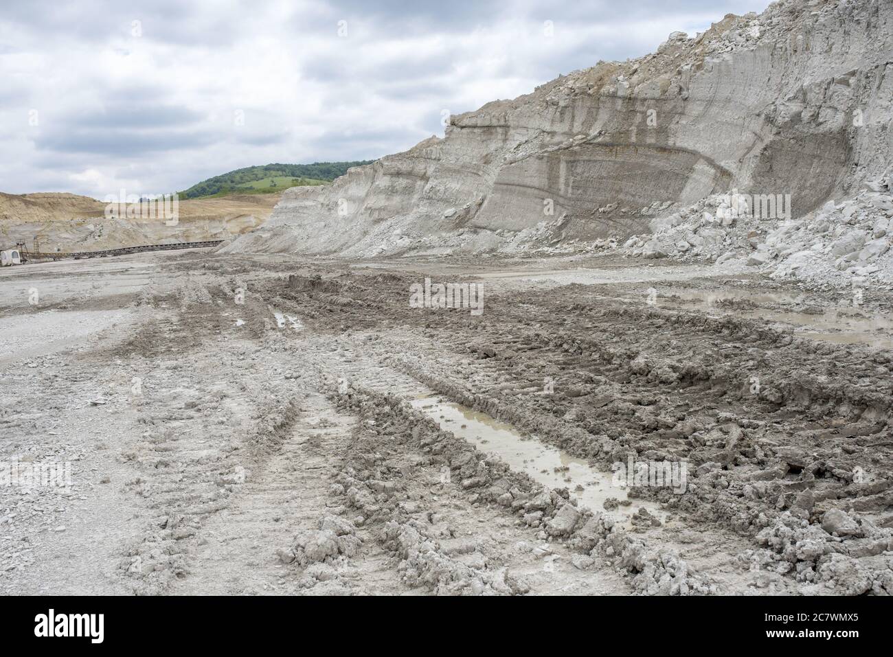 Limestone and marl quarry at a mining industry Stock Photo - Alamy