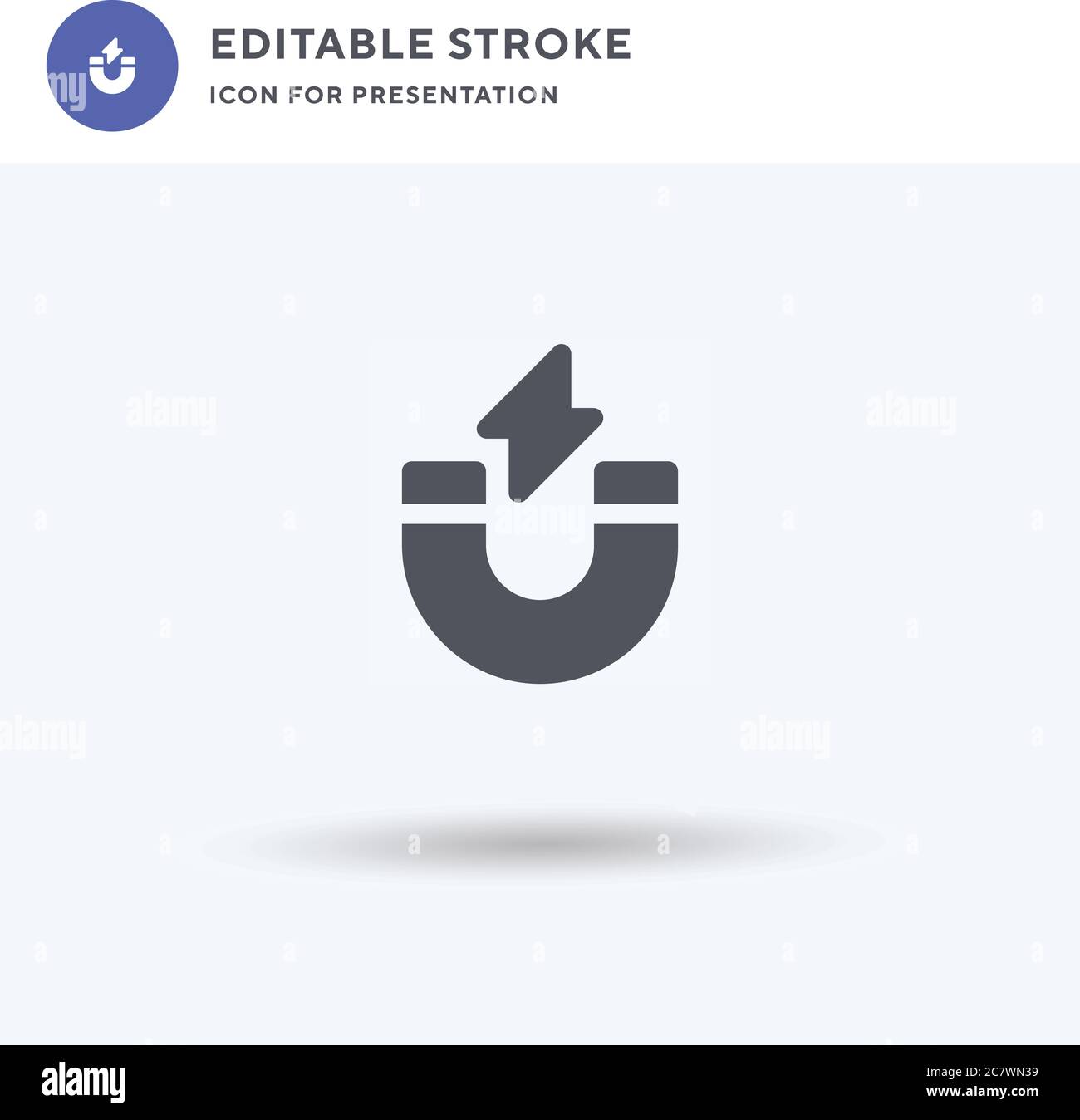 Magnet icon vector, filled flat sign, solid pictogram isolated on white ...