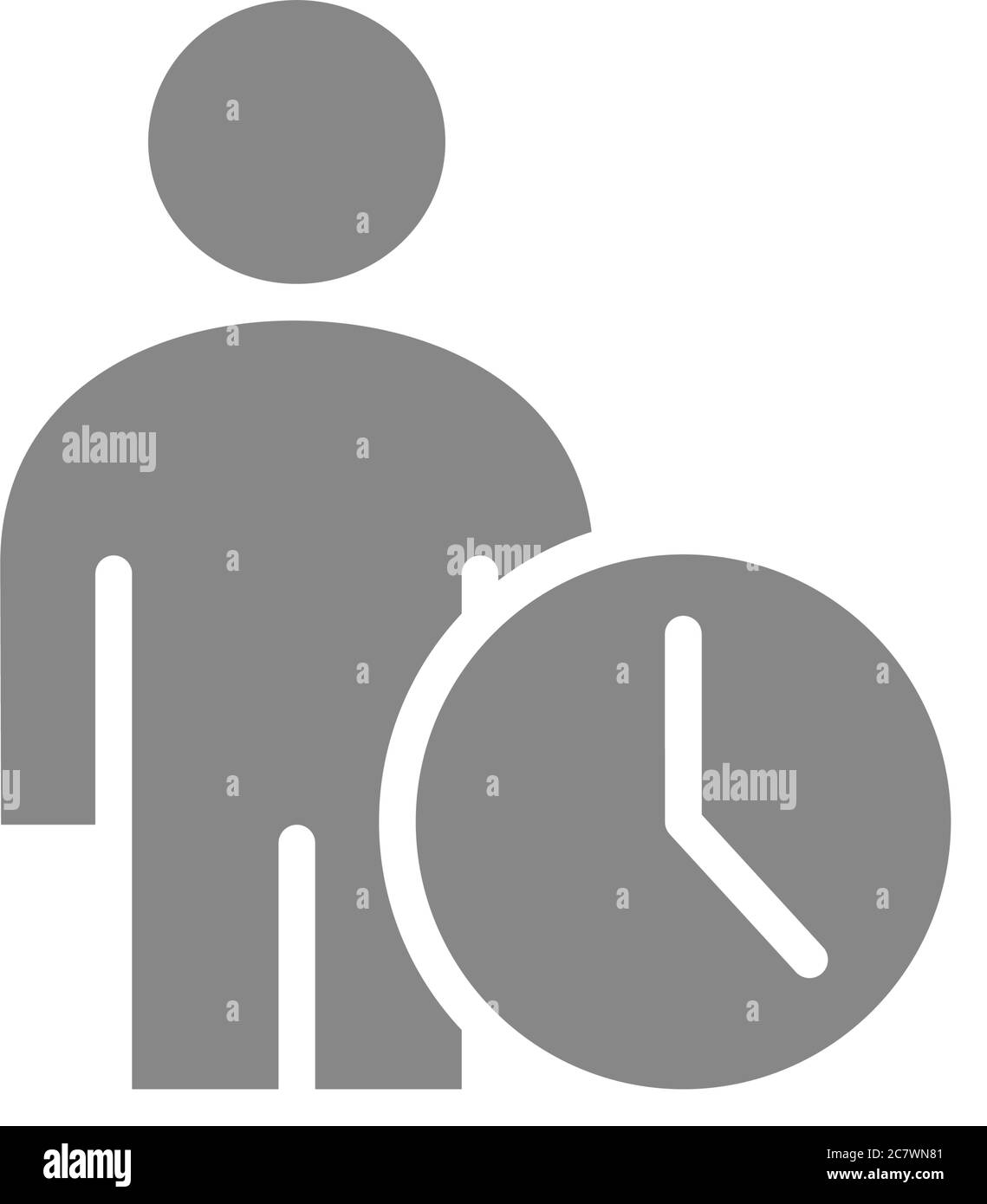 User profile with clock gray icon. Public navigation, waiting hall ...