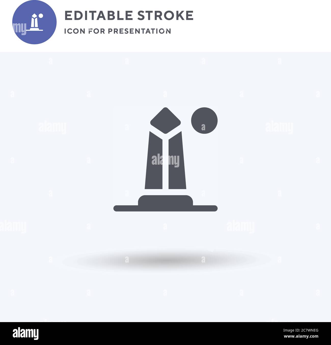 Obelisk icon vector, filled flat sign, solid pictogram isolated on ...