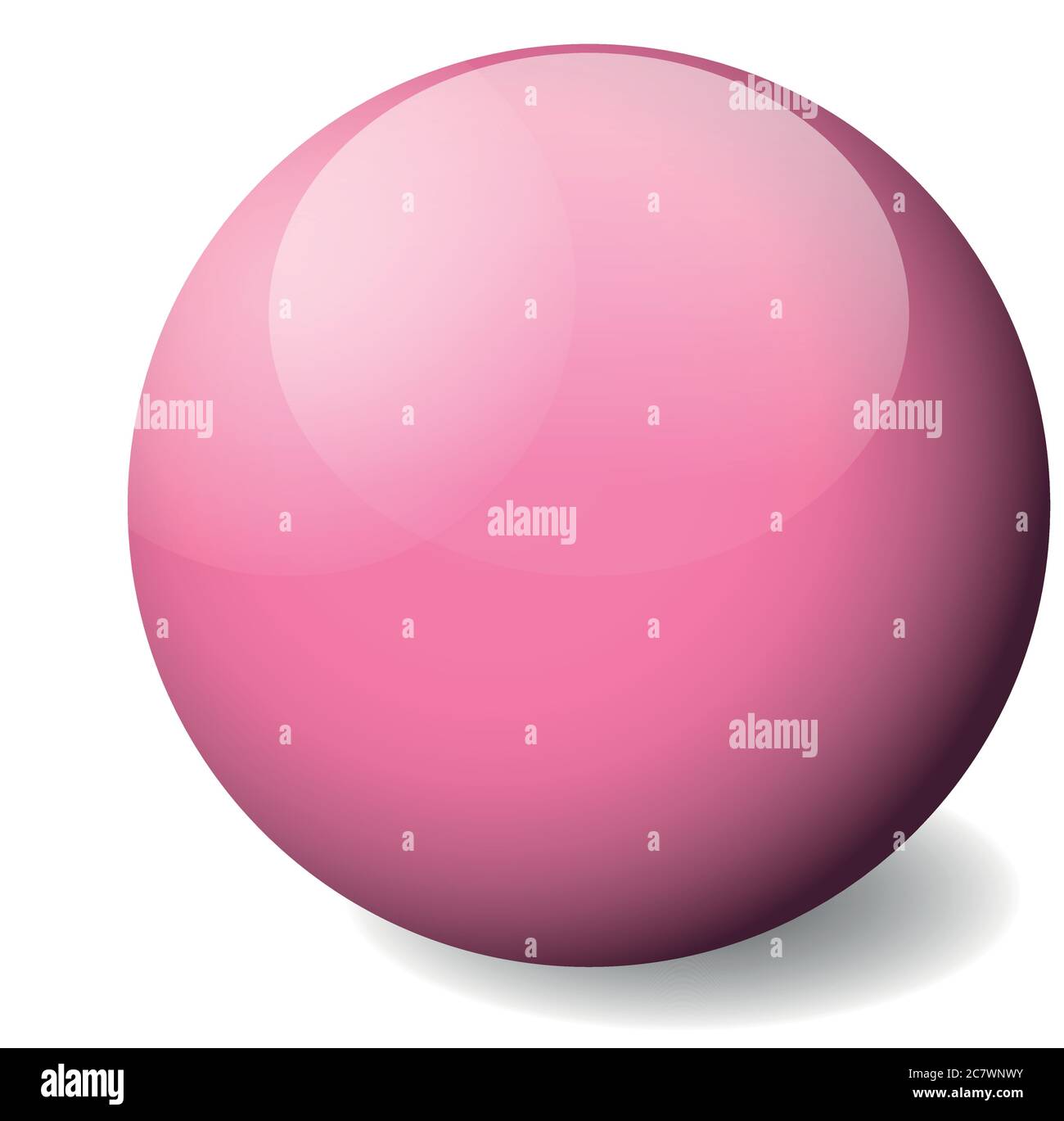 Pink glossy sphere, ball or orb. 3D vector object with dropped shadow ...