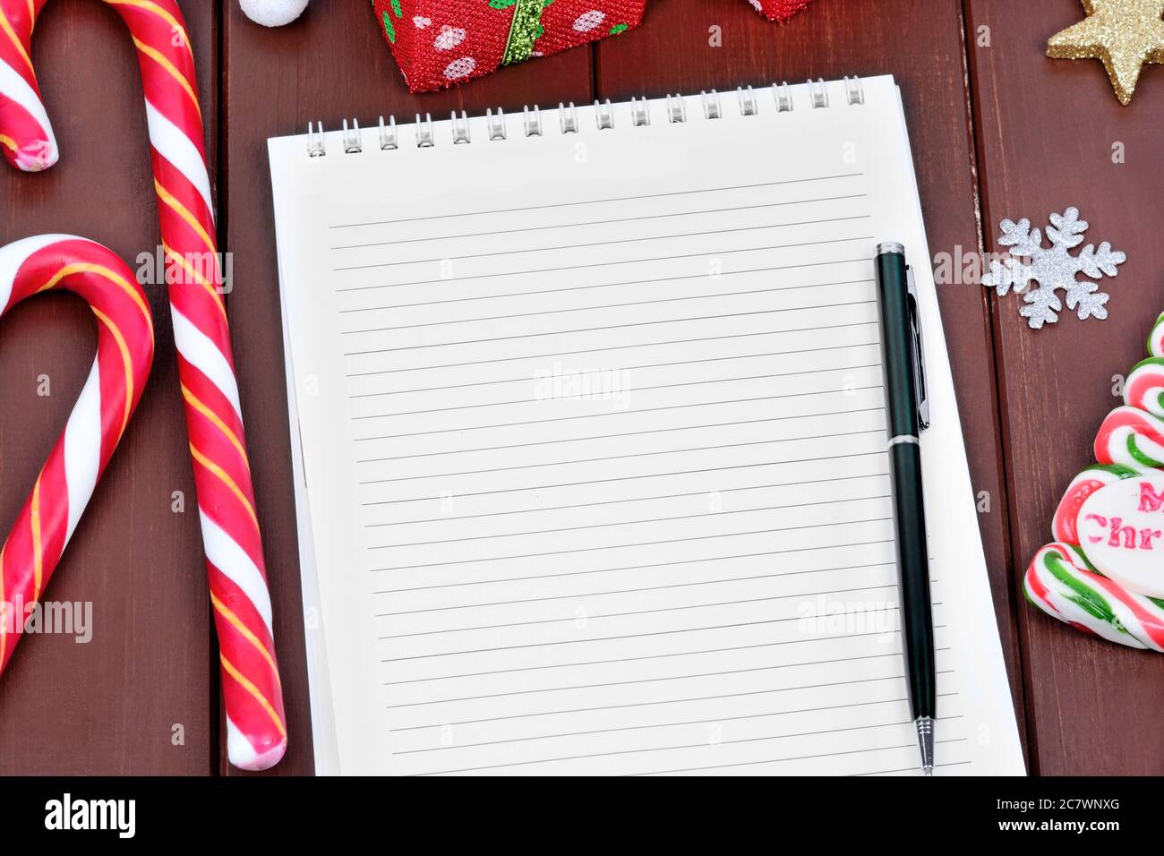 Letter for Santa on notebook close-up Stock Photo - Alamy