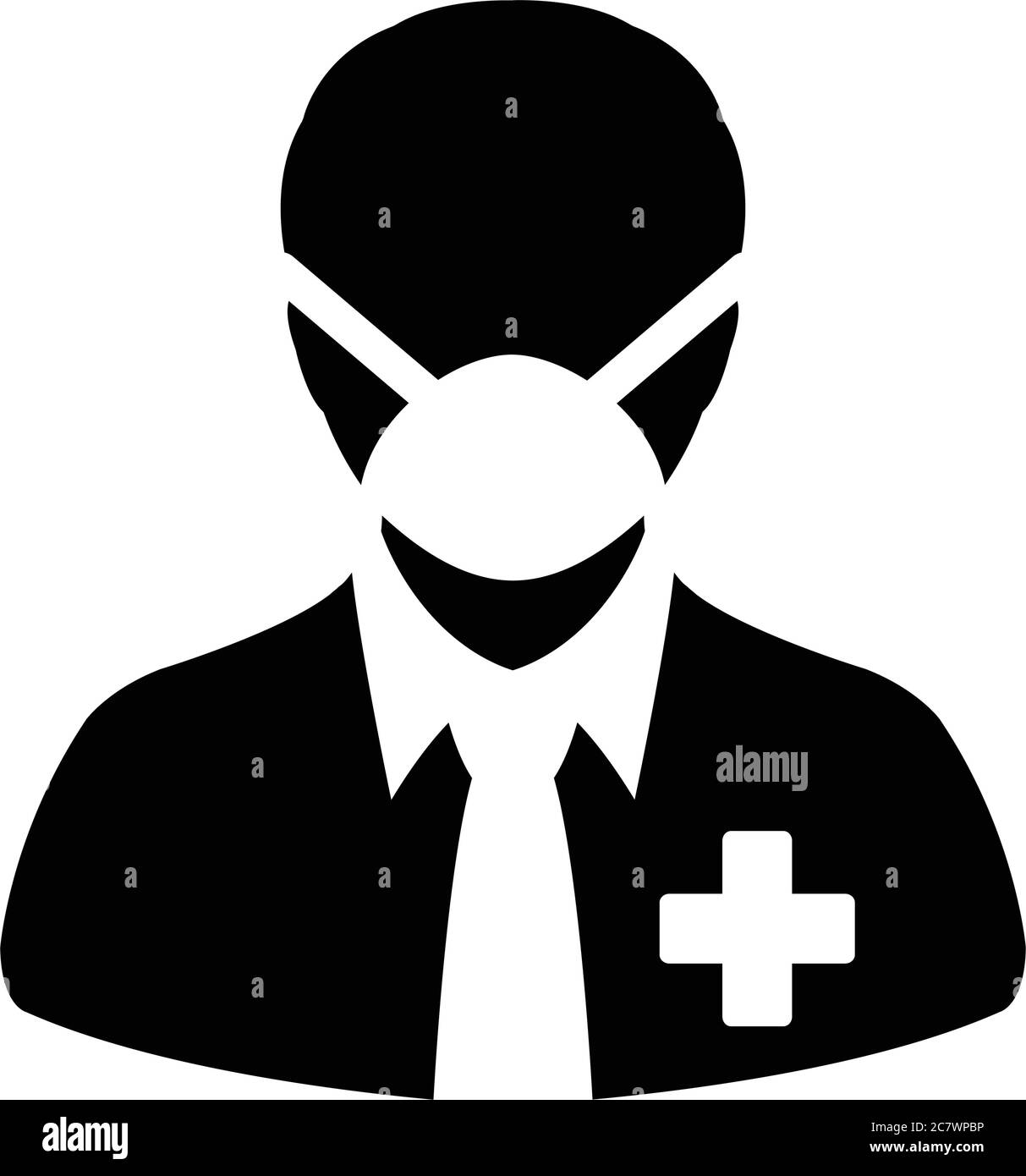 Facial mask icon vector with patient person profile male user avatar ...