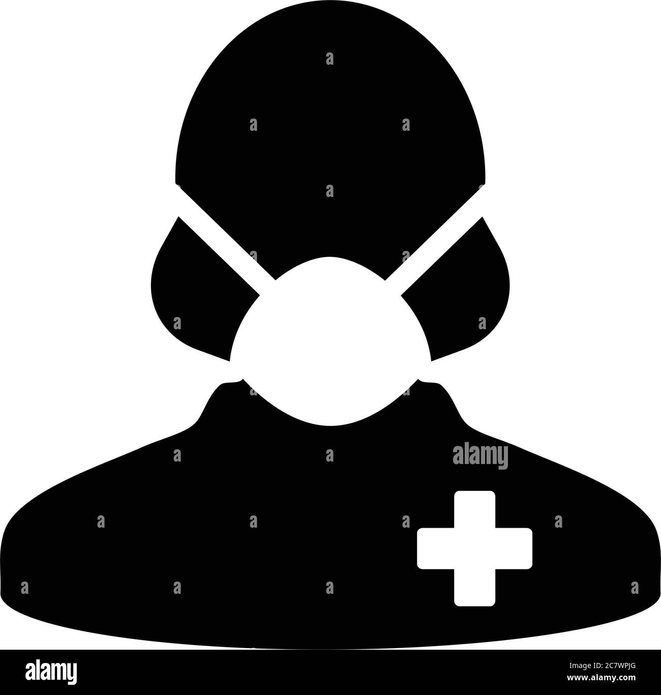 Wear mask icon vector with patient person profile female user avatar ...