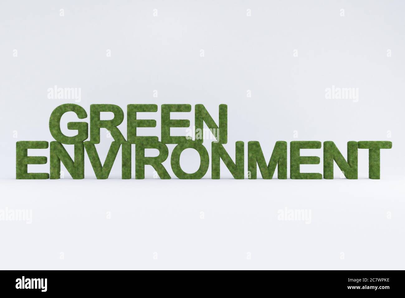 Text Green Environment made of green grass isolated on a white ...