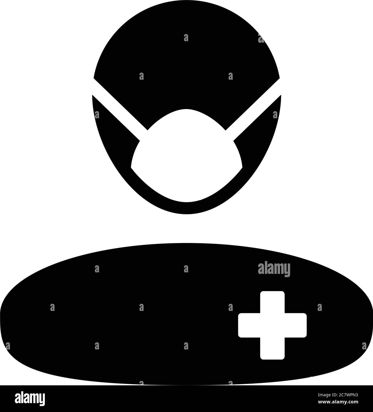 Treatment icon vector patient with face mask person profile male user ...