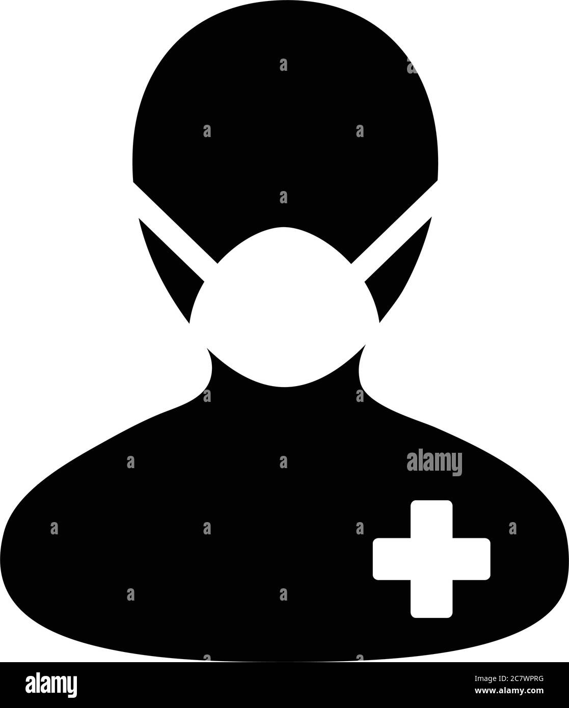 Healthcare icon vector patient with face mask person profile male user ...