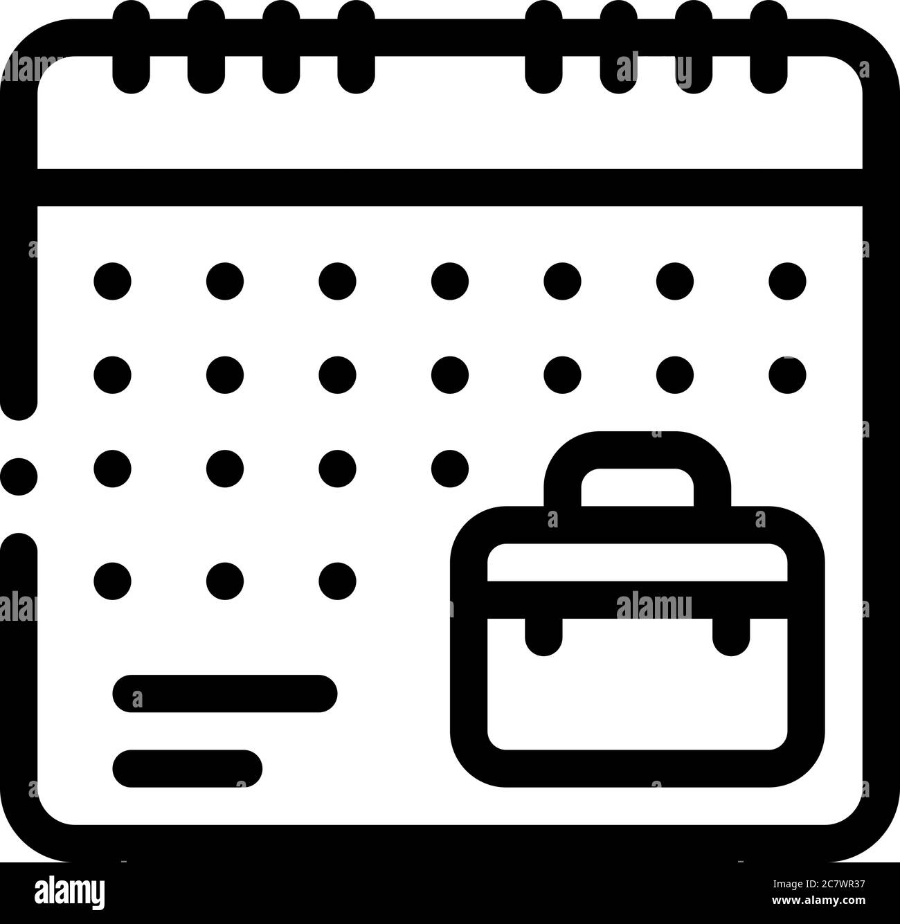 remote work calendar icon vector outline illustration Stock Vector ...